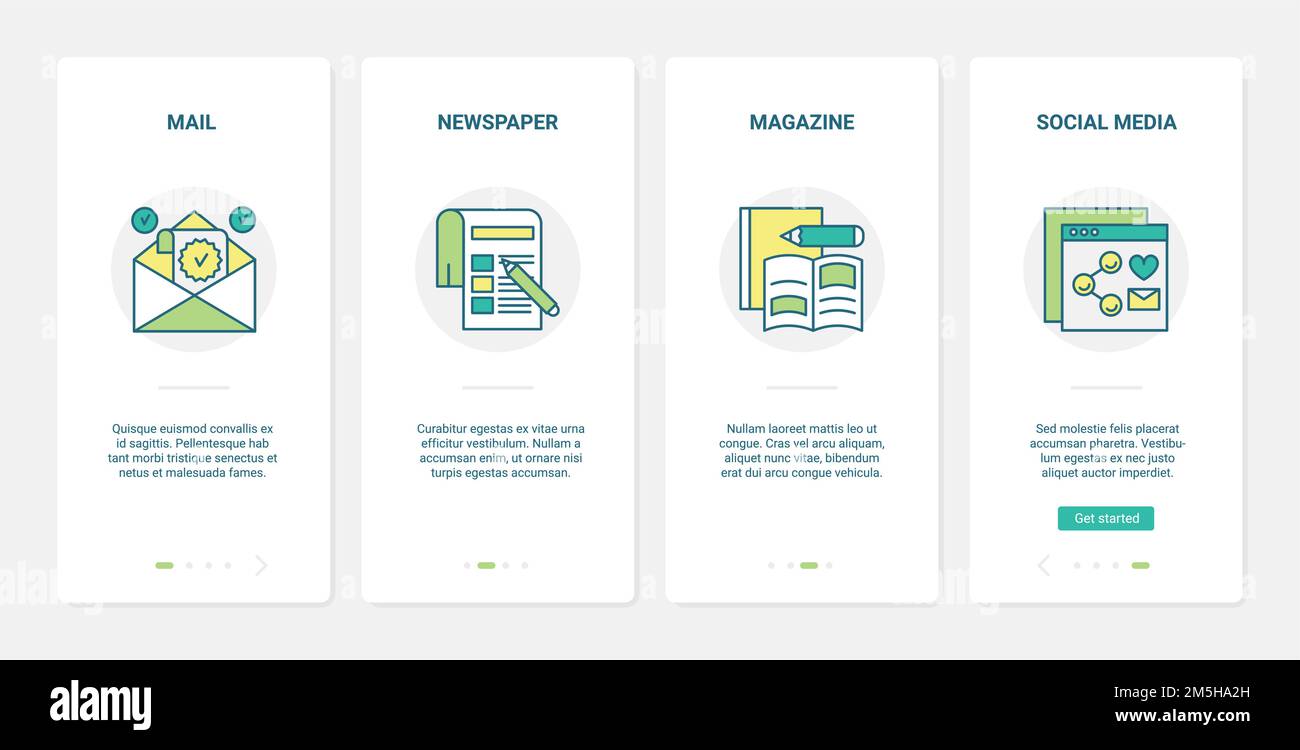 Social media advertising, promotional campaign vector illustration. UX ...