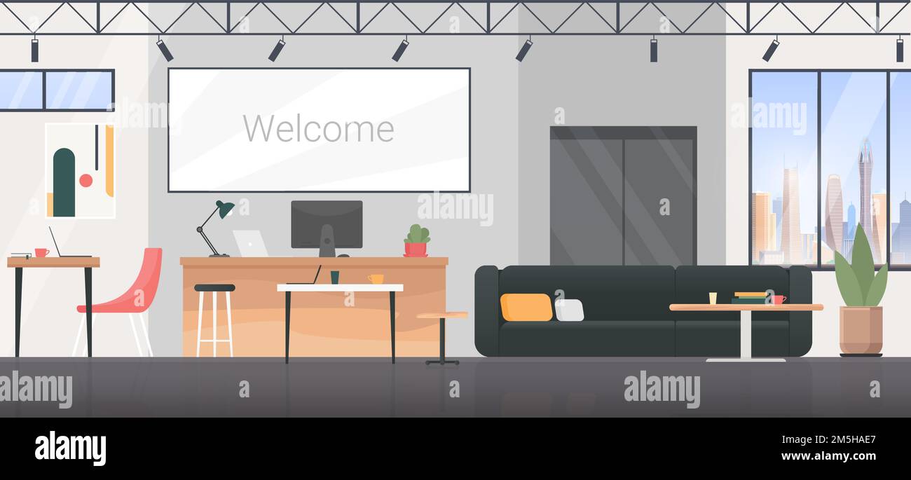 Modern office backdrop Stock Vector Images - Alamy