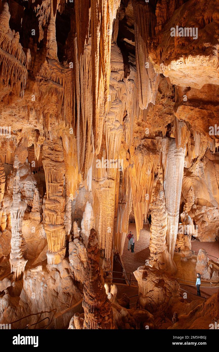 Skyline Drive - Dwarfed by Cave Formations in Luray Caverns ...