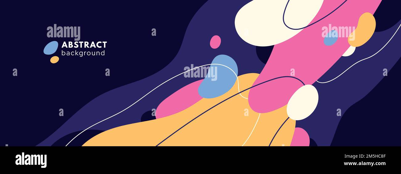 Modern Organic Abstract Shapes Background Compositions Of Dynamic Blob