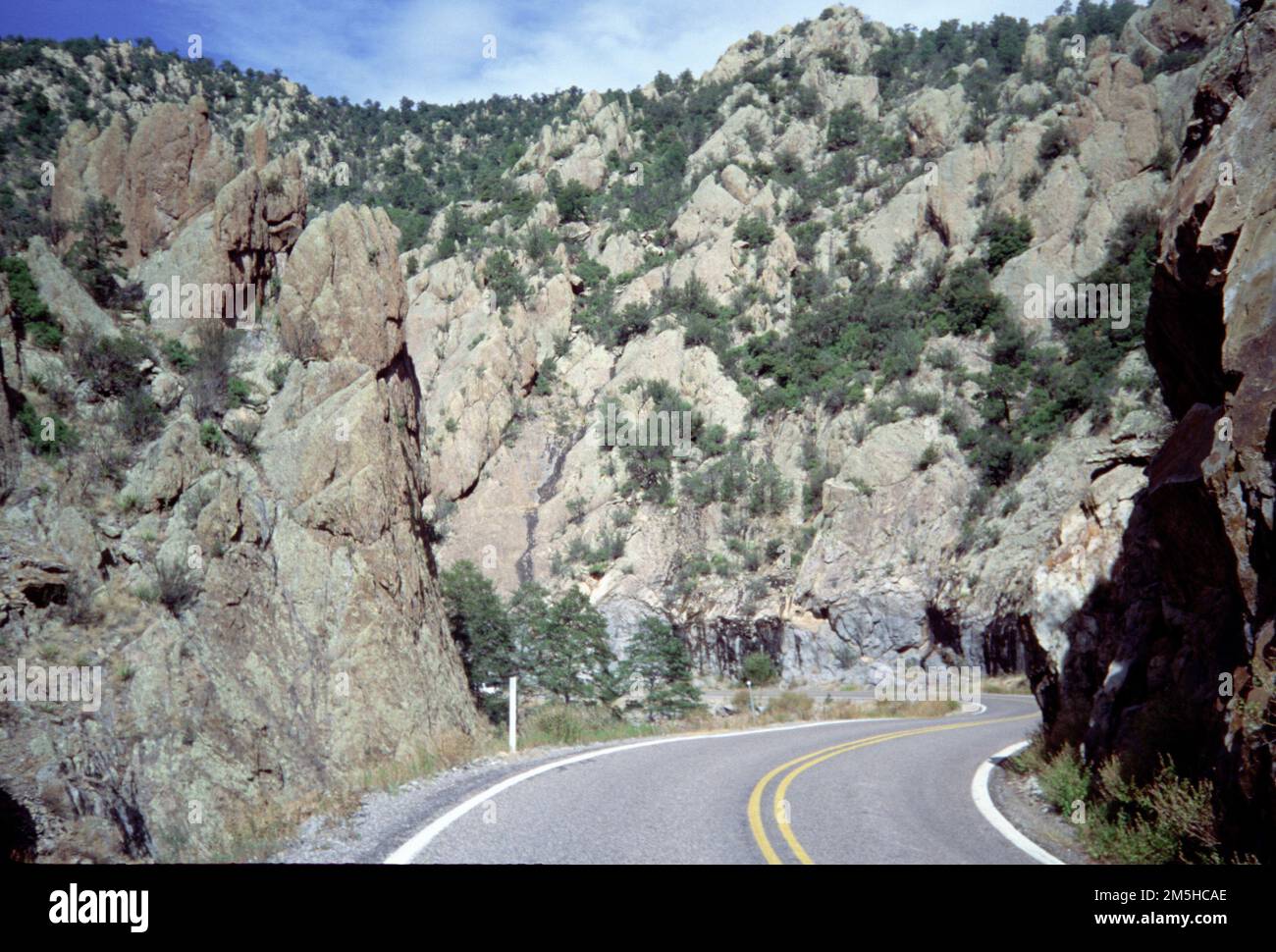 Geronimo Trail Scenic Byway - Devil's Backbone geologic area. Rounding ...