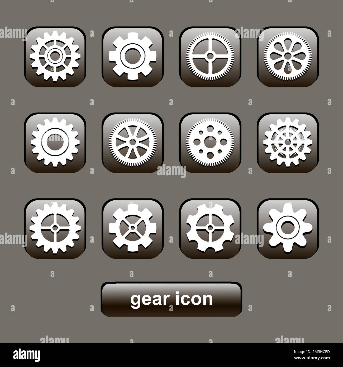 gear icon vector set Stock Vector Image & Art - Alamy