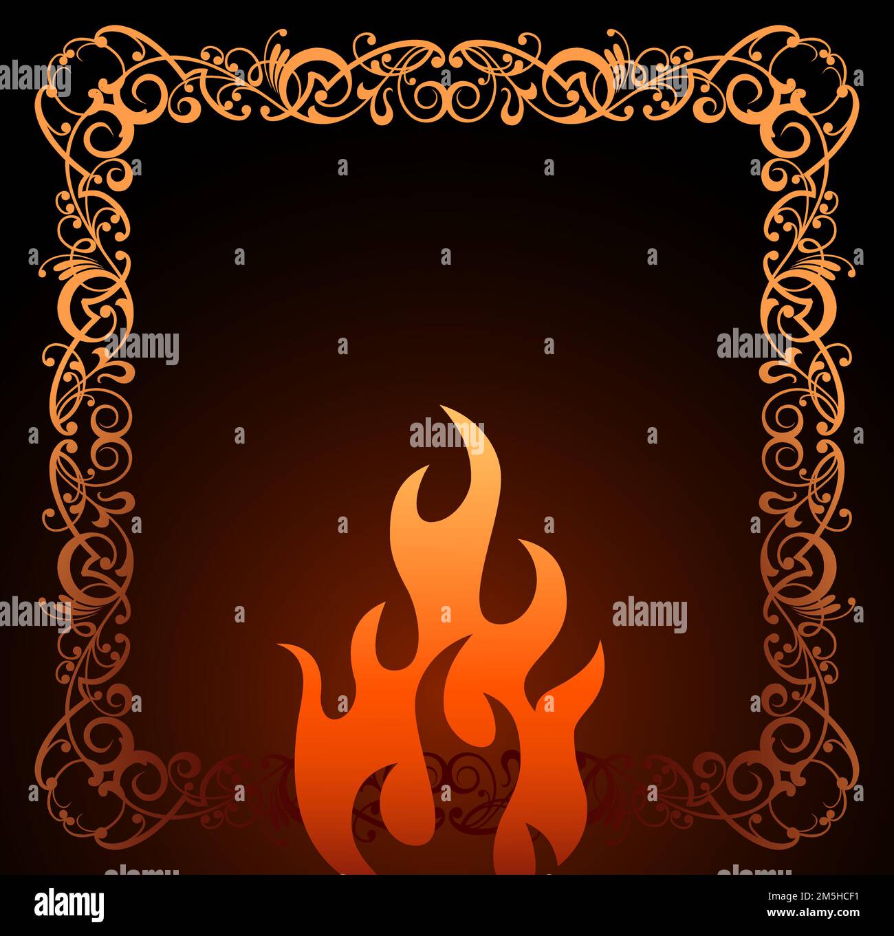 Vintage frame and symbol red fire vector background Stock Vector Image ...
