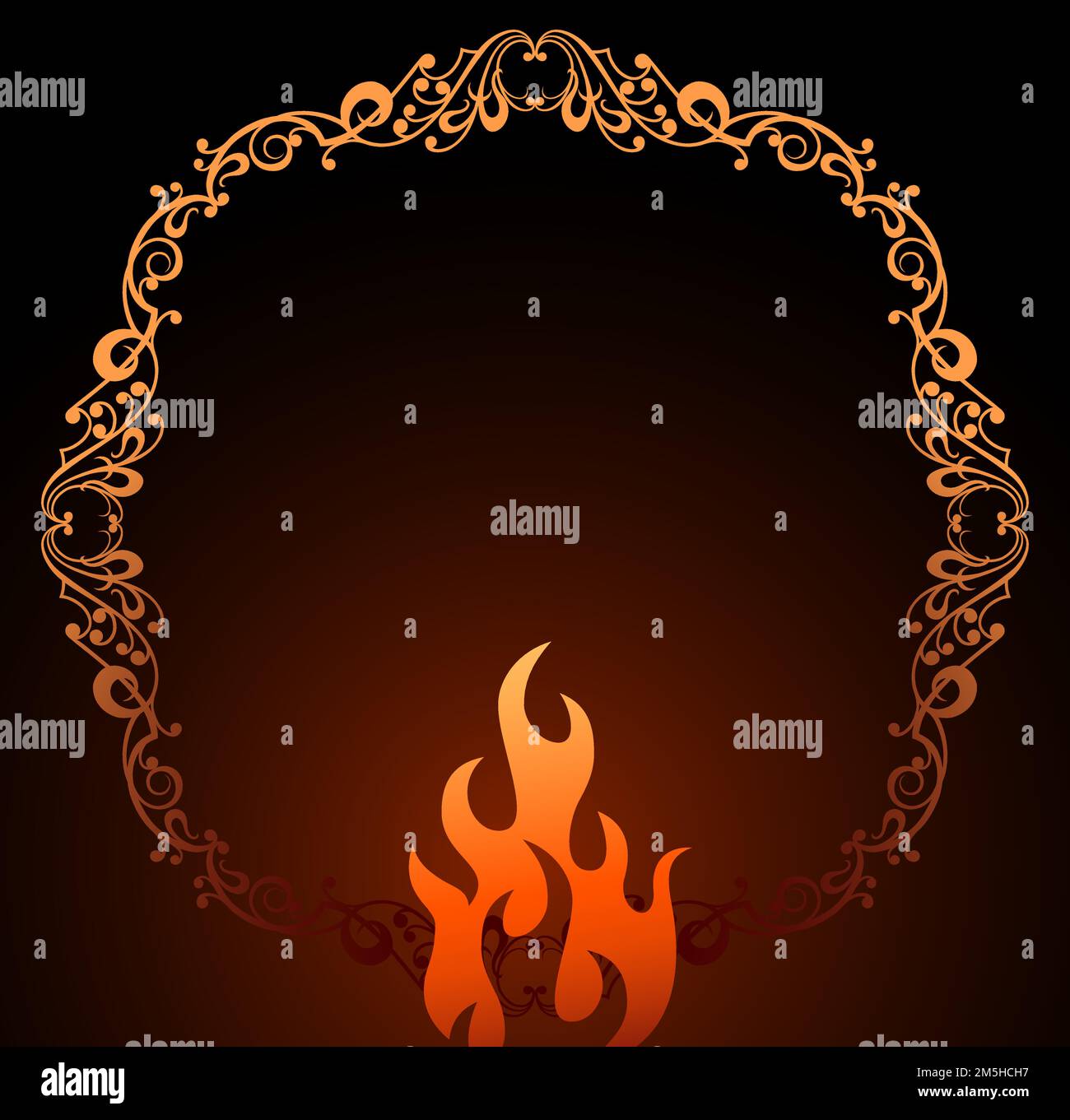 Vintage frame and symbol red fire vector background Stock Vector Image ...
