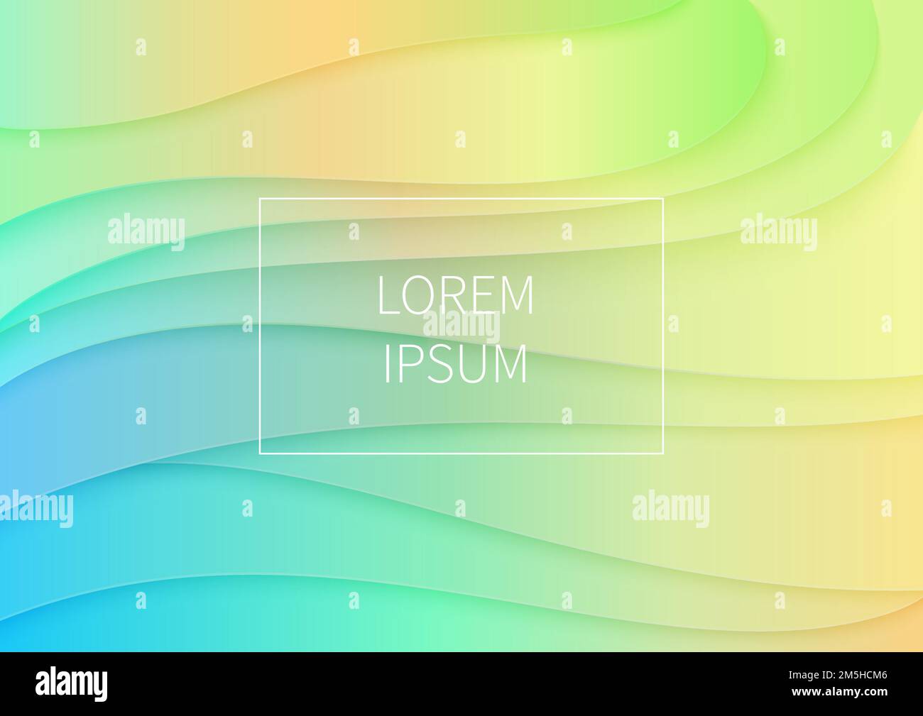 Elegant volumetric 3d color curved paper cut art vector illustration ...