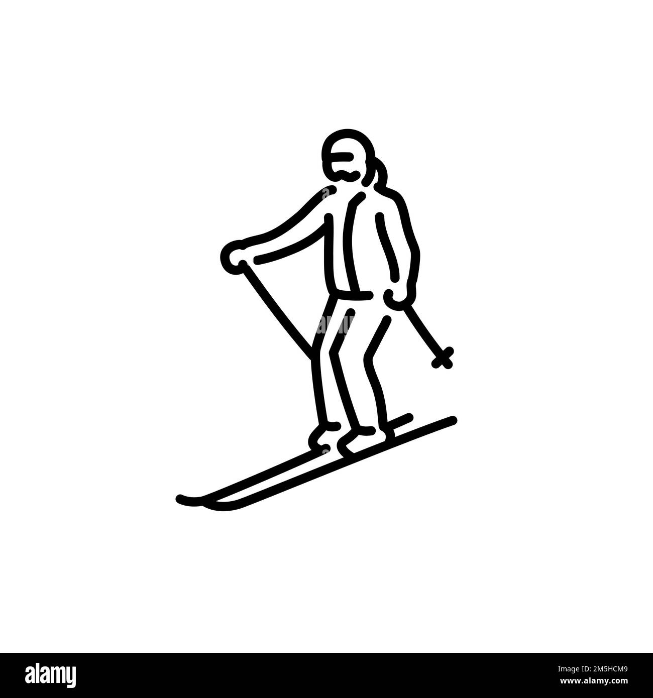 Female skier skiing in Stock Vector Images - Alamy