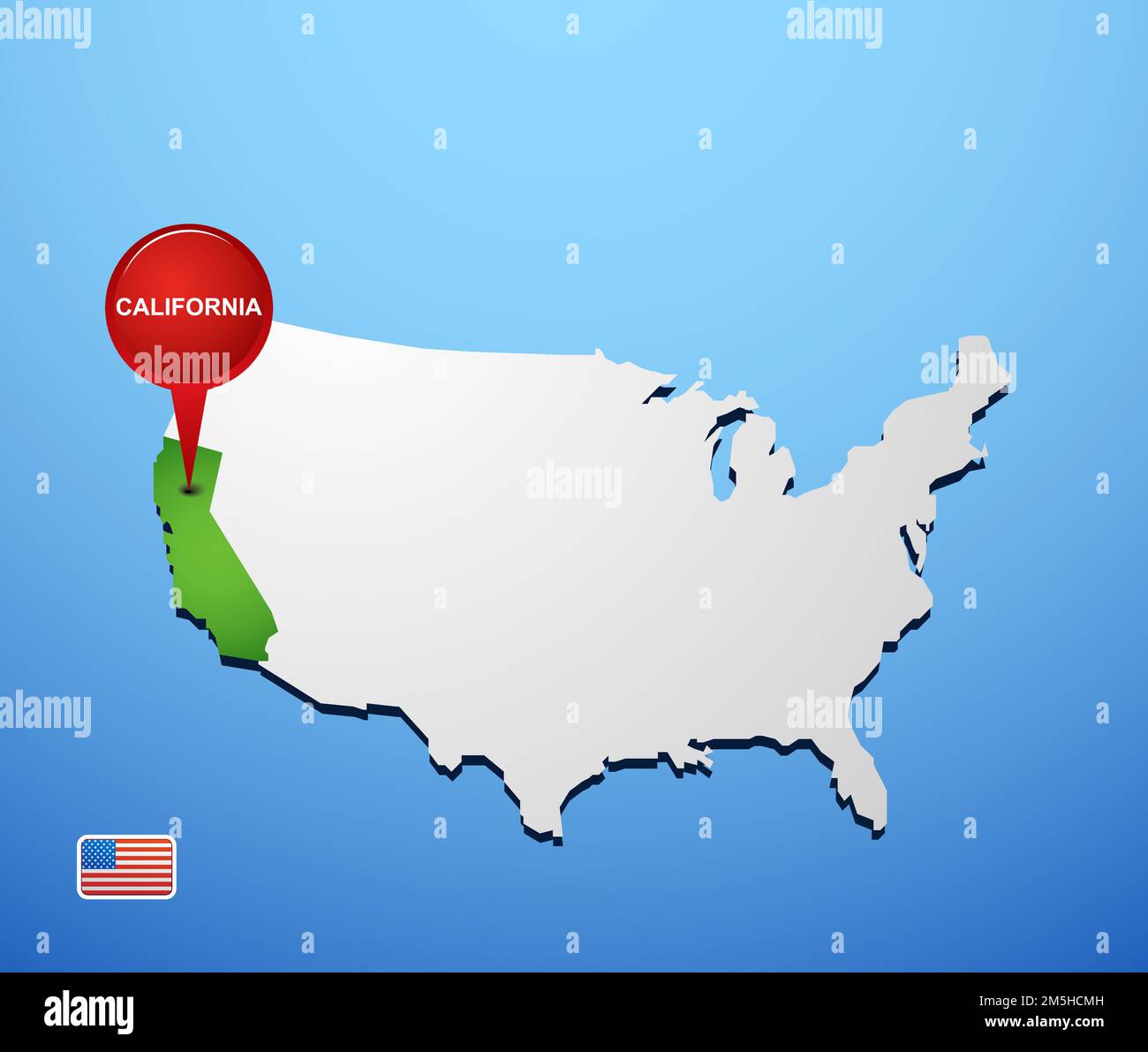 California on USA map Stock Vector Image & Art - Alamy