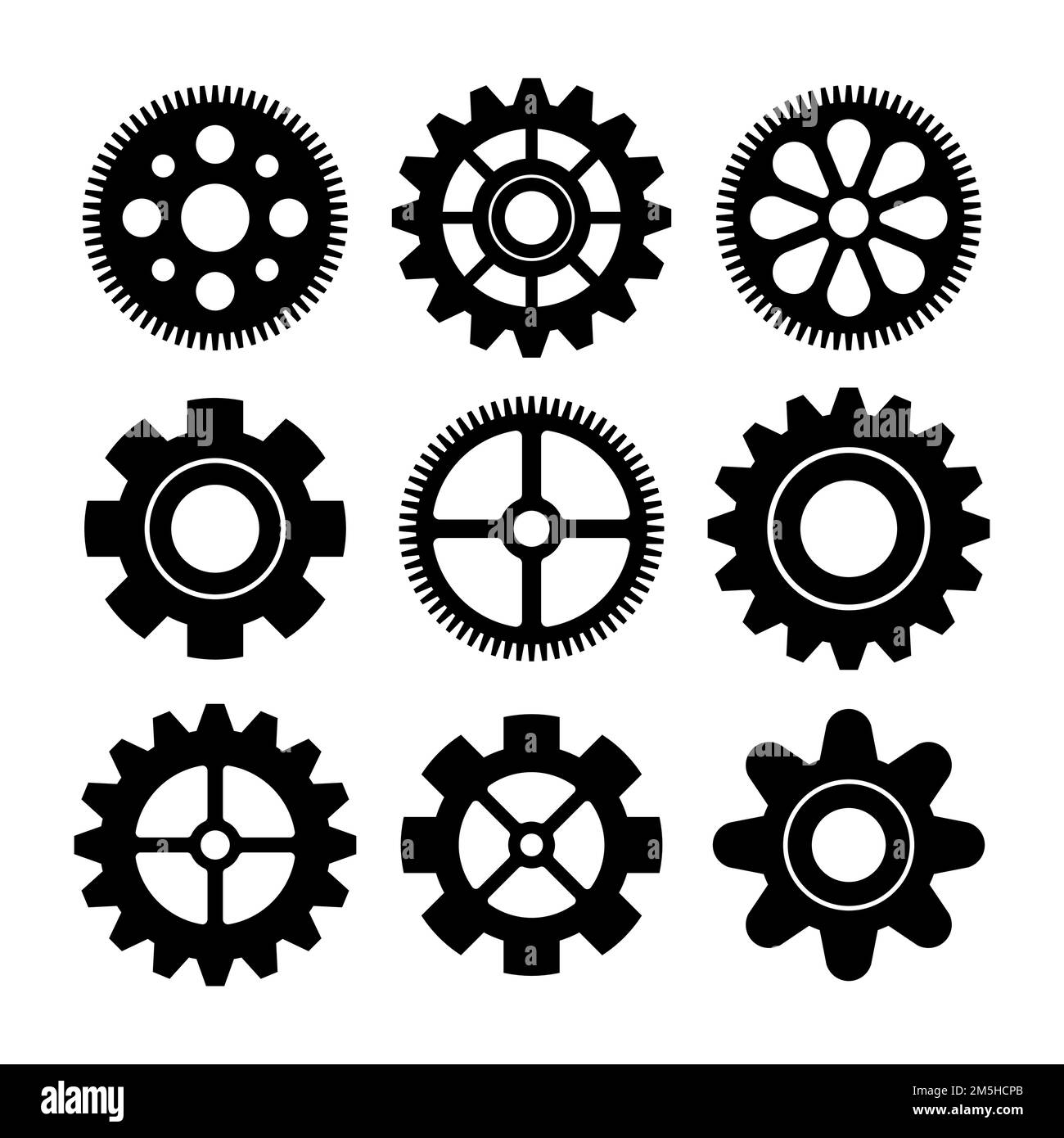 gear icon vector set Stock Vector Image & Art - Alamy