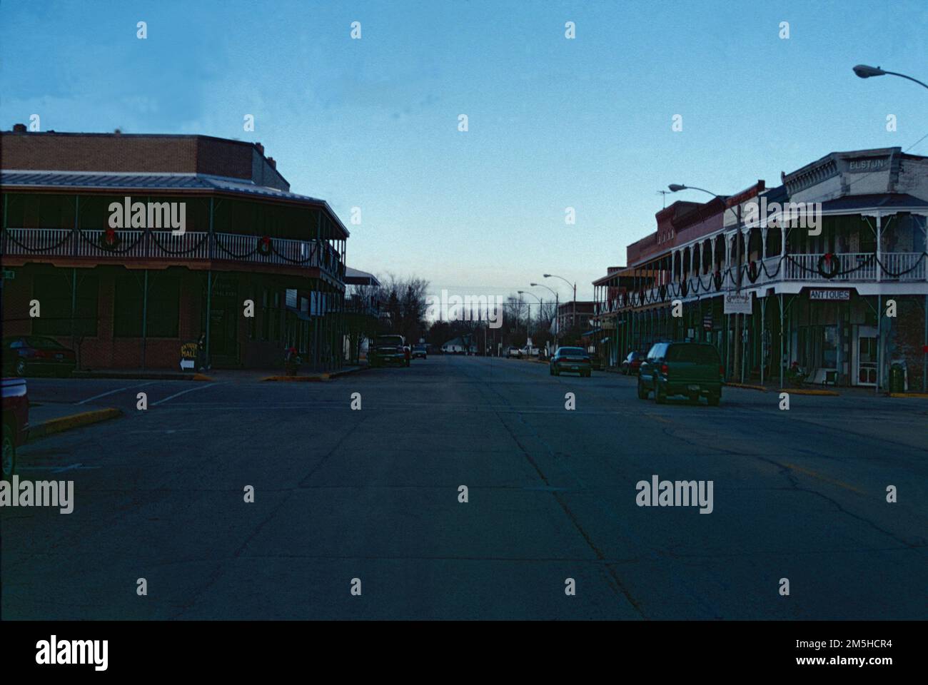 Historic National Road - Greenup Historic Business District. Darkness ...