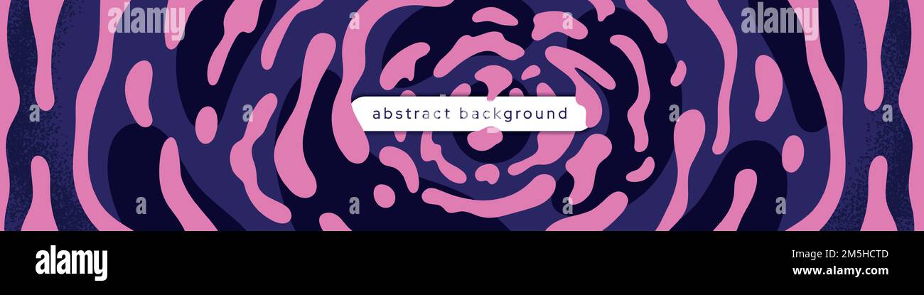 Abstract deep melt blob wave banner. Dynamic fluid melt doodle pattern, organic splattered ...