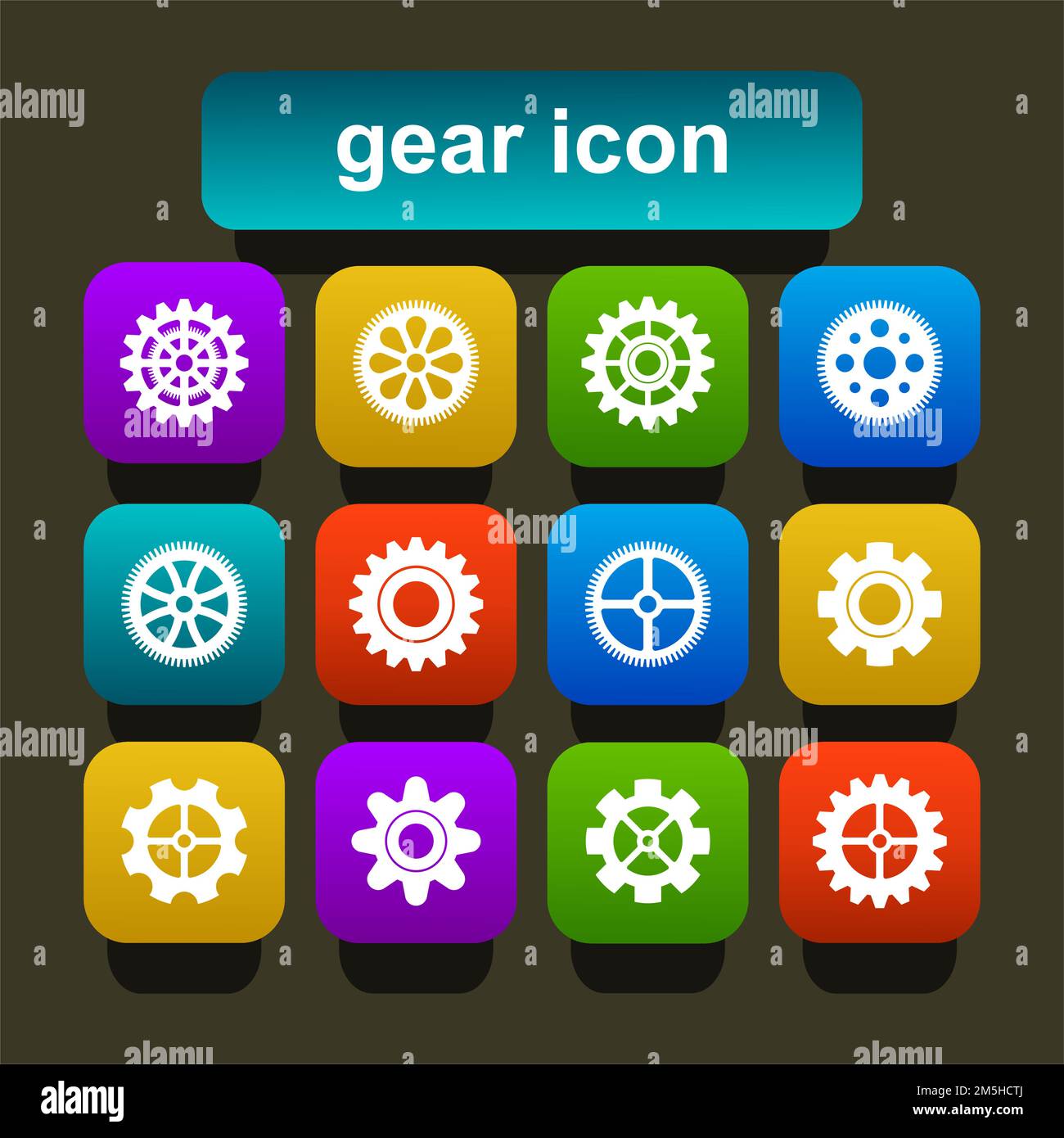 gear icon vector set Stock Vector Image & Art - Alamy