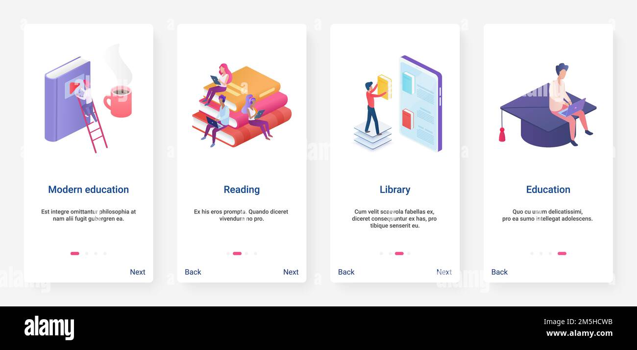 Isometric Modern Education Online Library Technology Vector