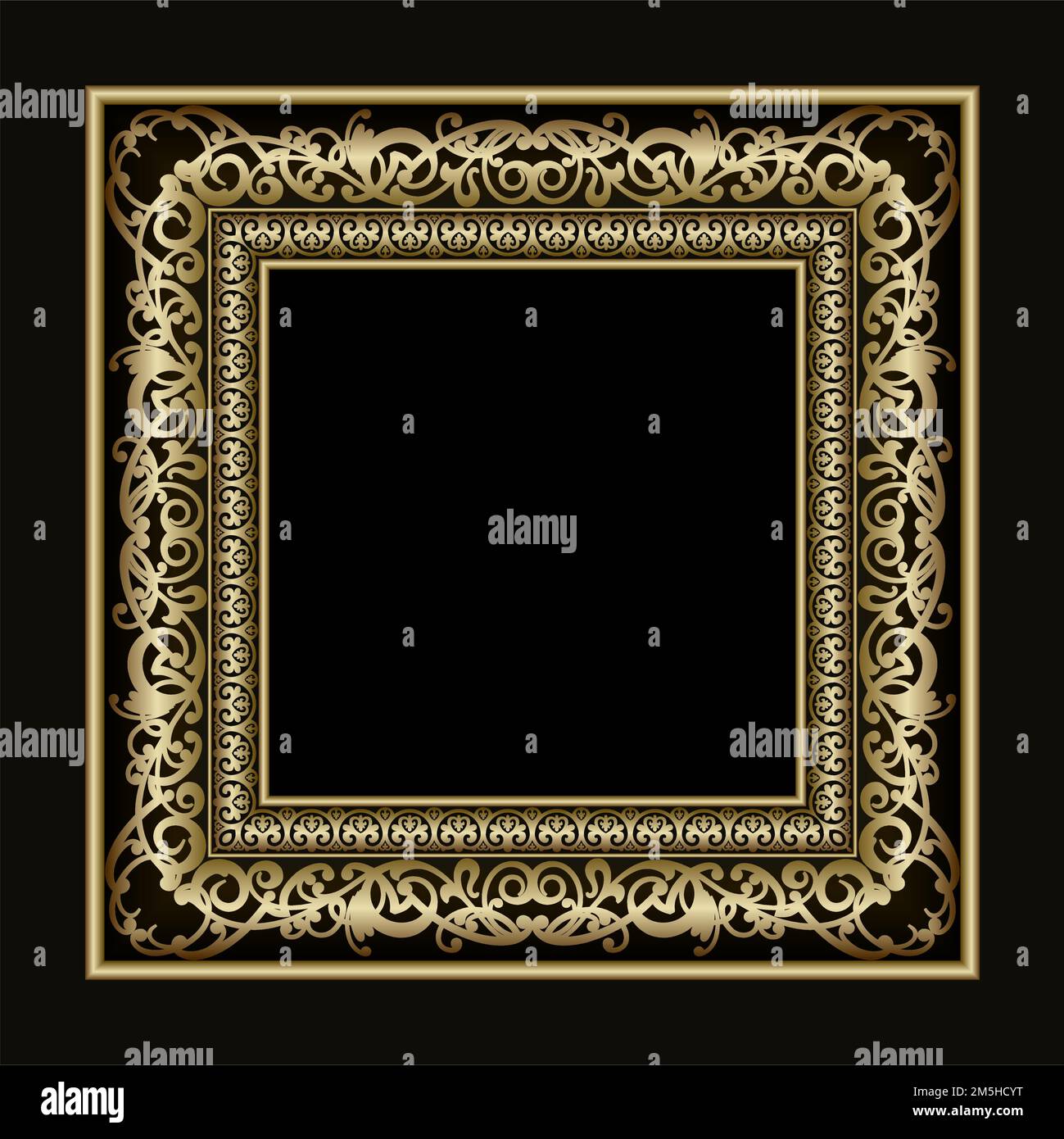 Vintage vector gold picture frame for presentation Stock Vector Image ...