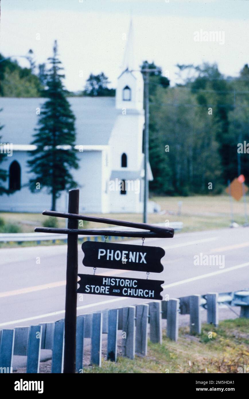 Copper Country Trail - Phoenix Church. The white, spired church sits by ...