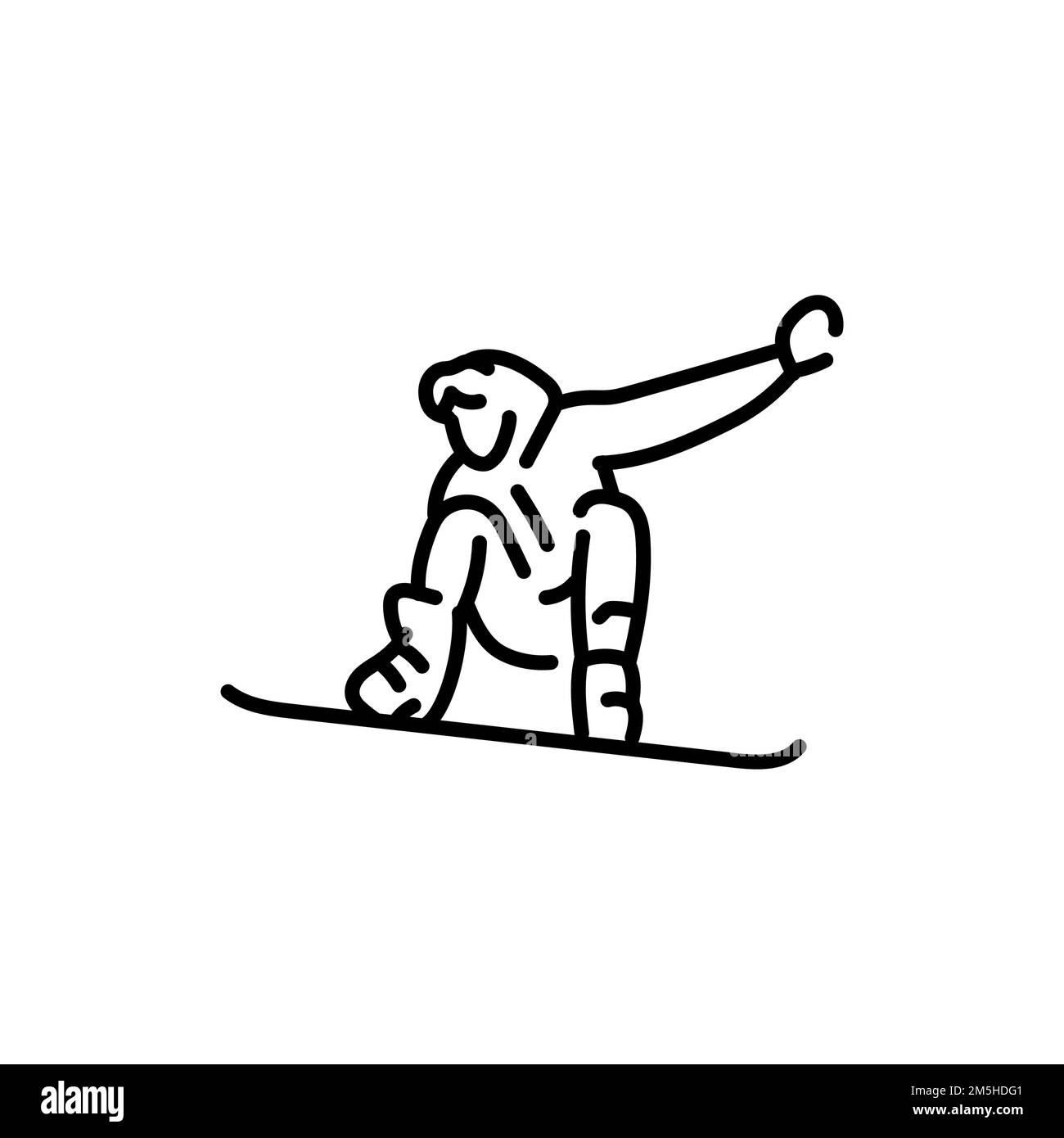 Skier color line icon. Skiing in winter Alps. Vector illustration Stock ...