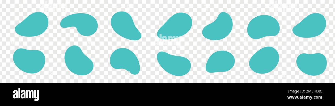 Set of different irregular dynamic blob form. Organic waves, shapes ...