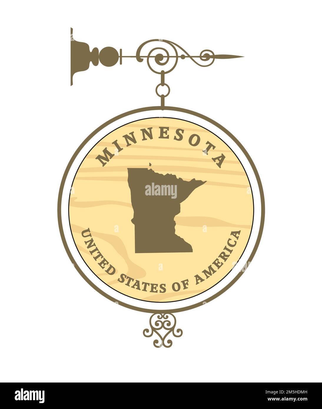 Vintage label with map of Minnesota, vector Stock Vector Image & Art ...