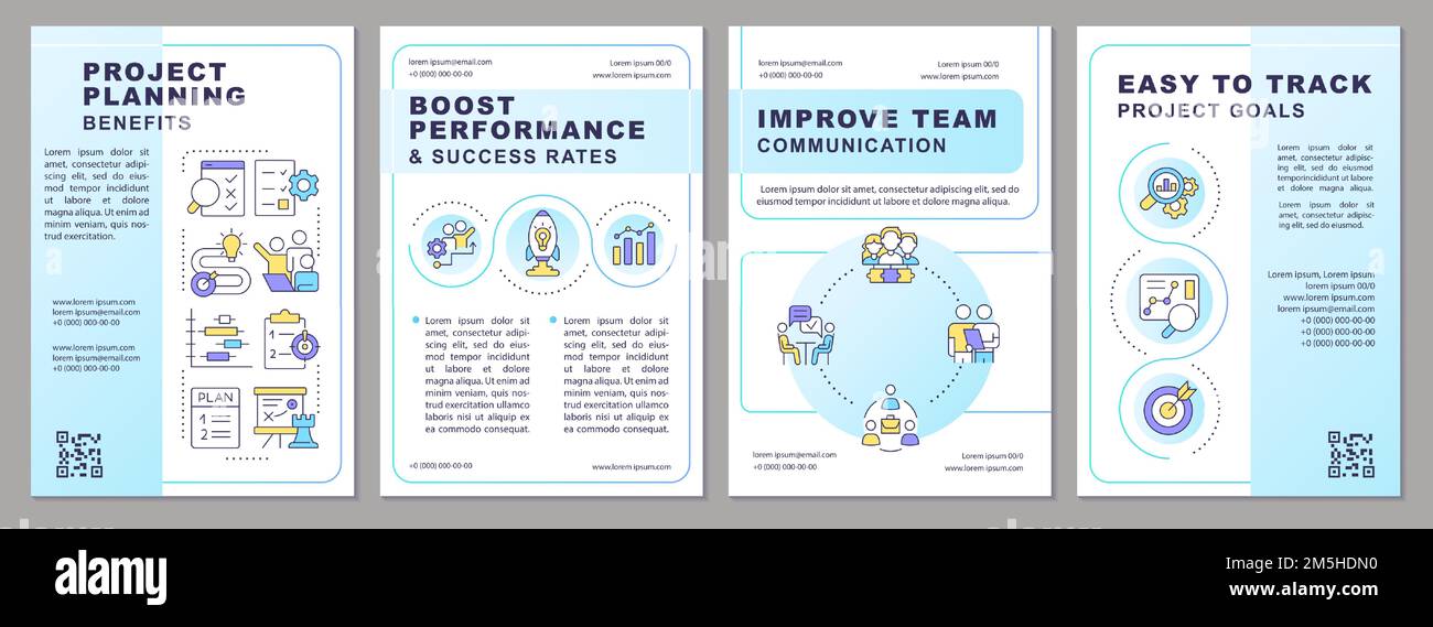 Project planning benefits blue gradient brochure template Stock Vector Image & Art - Alamy