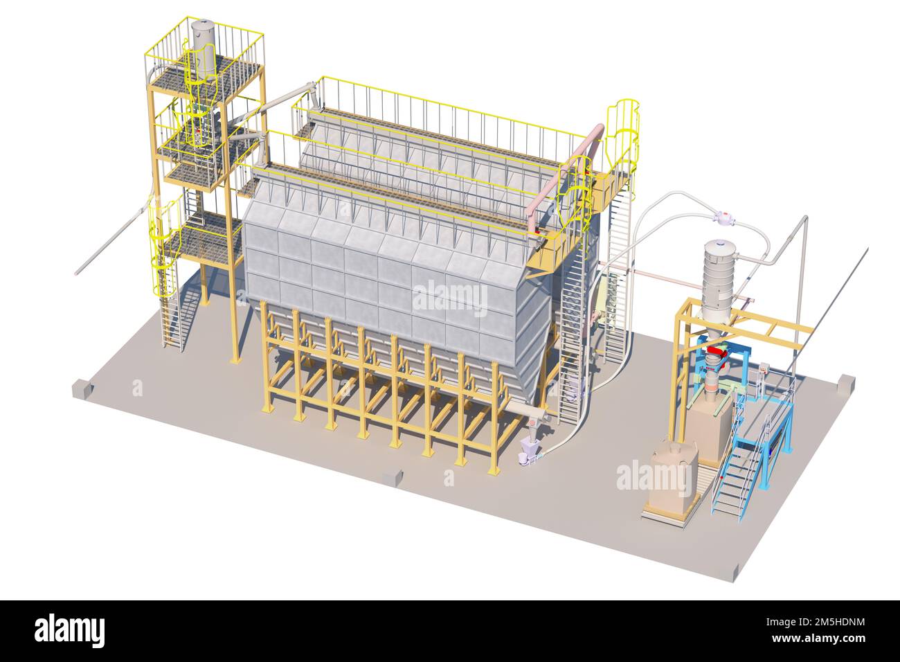 storage horizontal silos isolated on vhite. 3d rendering Stock Photo ...