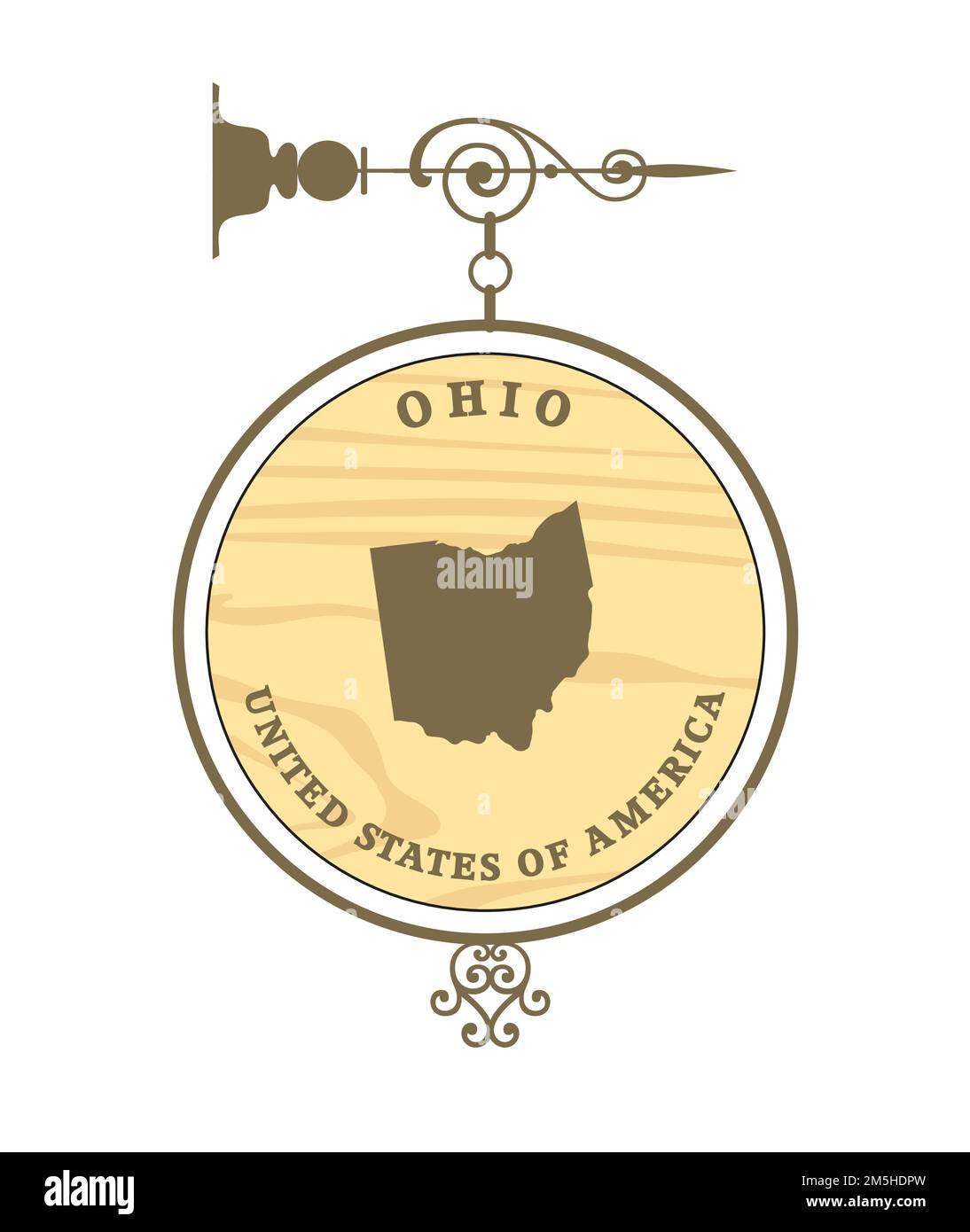 Vintage label with map of Ohio, vector Stock Vector Image & Art - Alamy