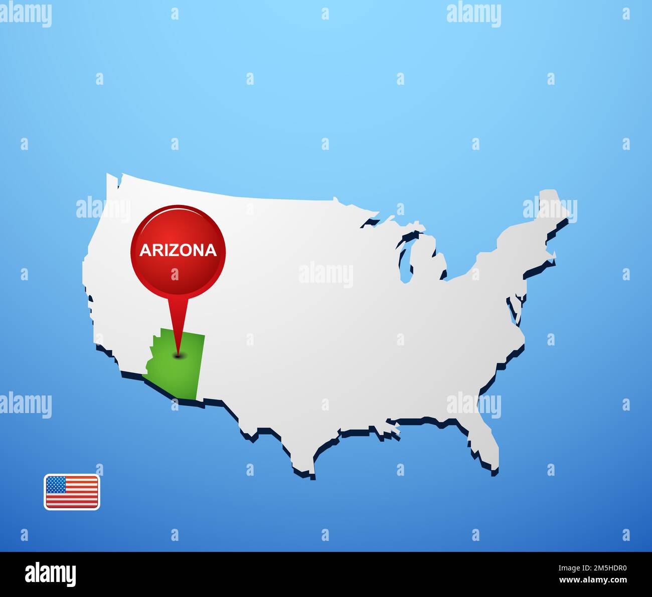 Arizona on USA map Stock Vector Image & Art - Alamy