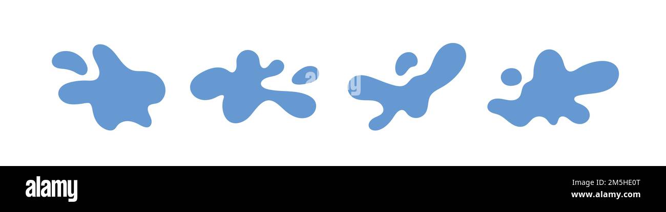 Abstract water shapes set. Irregular dynamic form, amoeba blob. Flat ...