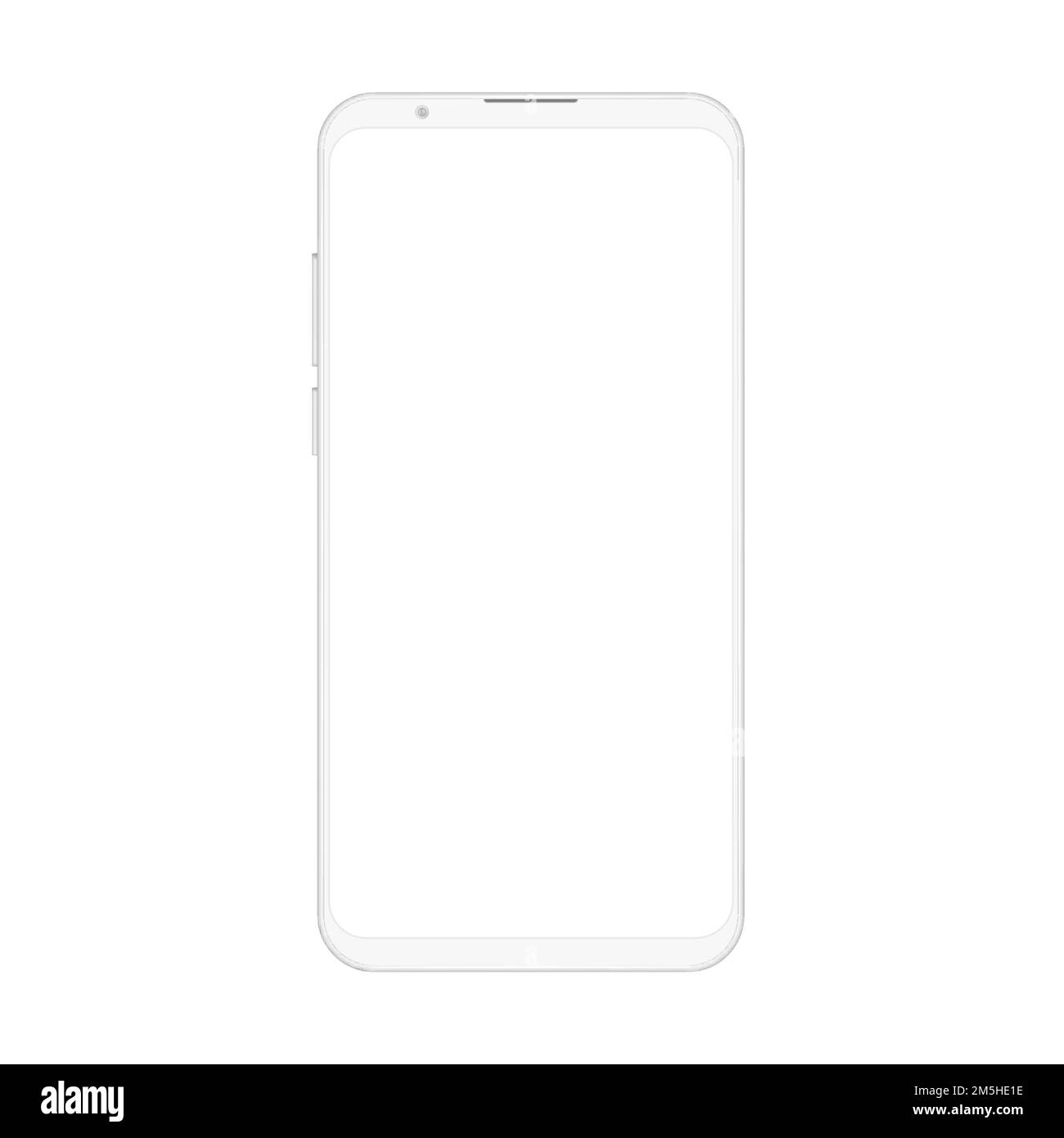 High quality realistic trendy soft clean no frame white smartphone with ...