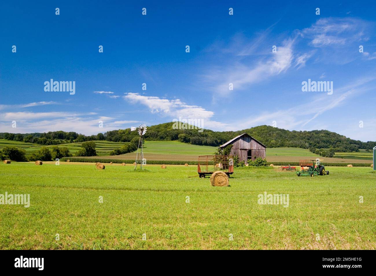 Historic Bluff Country Scenic Byway - Barn, Hayfield and Windmill. A ...