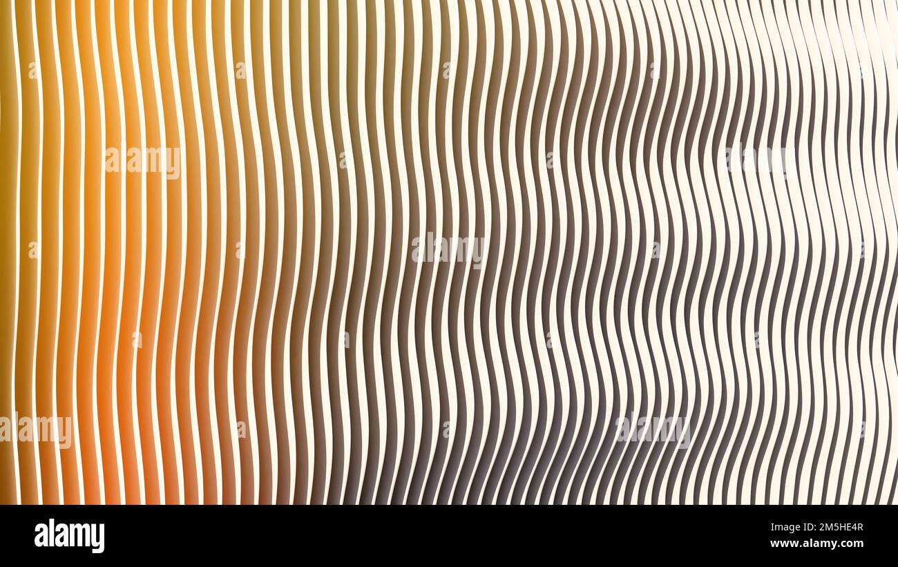 toned white ribbed undulating wall. 3d rendering Stock Photo - Alamy