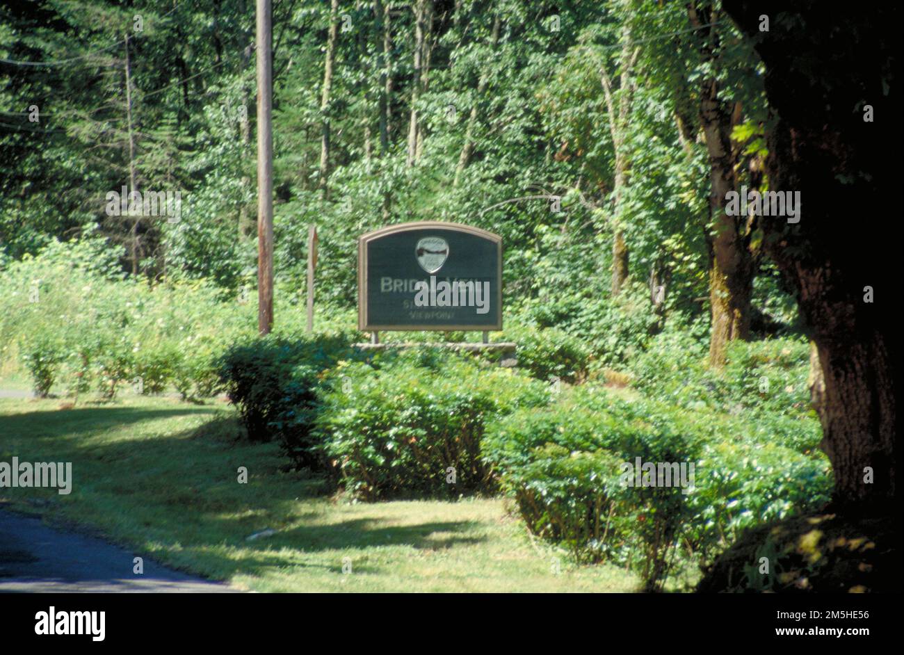 Historic Columbia River Highway - Sign for Bridal Veil Falls. A Bridal ...