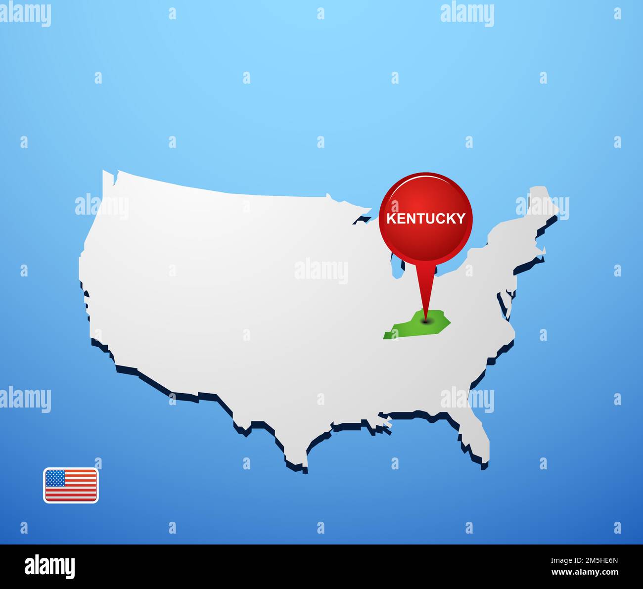 Kentucky on USA map Stock Vector Image & Art - Alamy