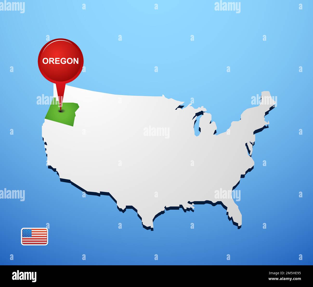 Oregon on USA map Stock Vector Image & Art - Alamy