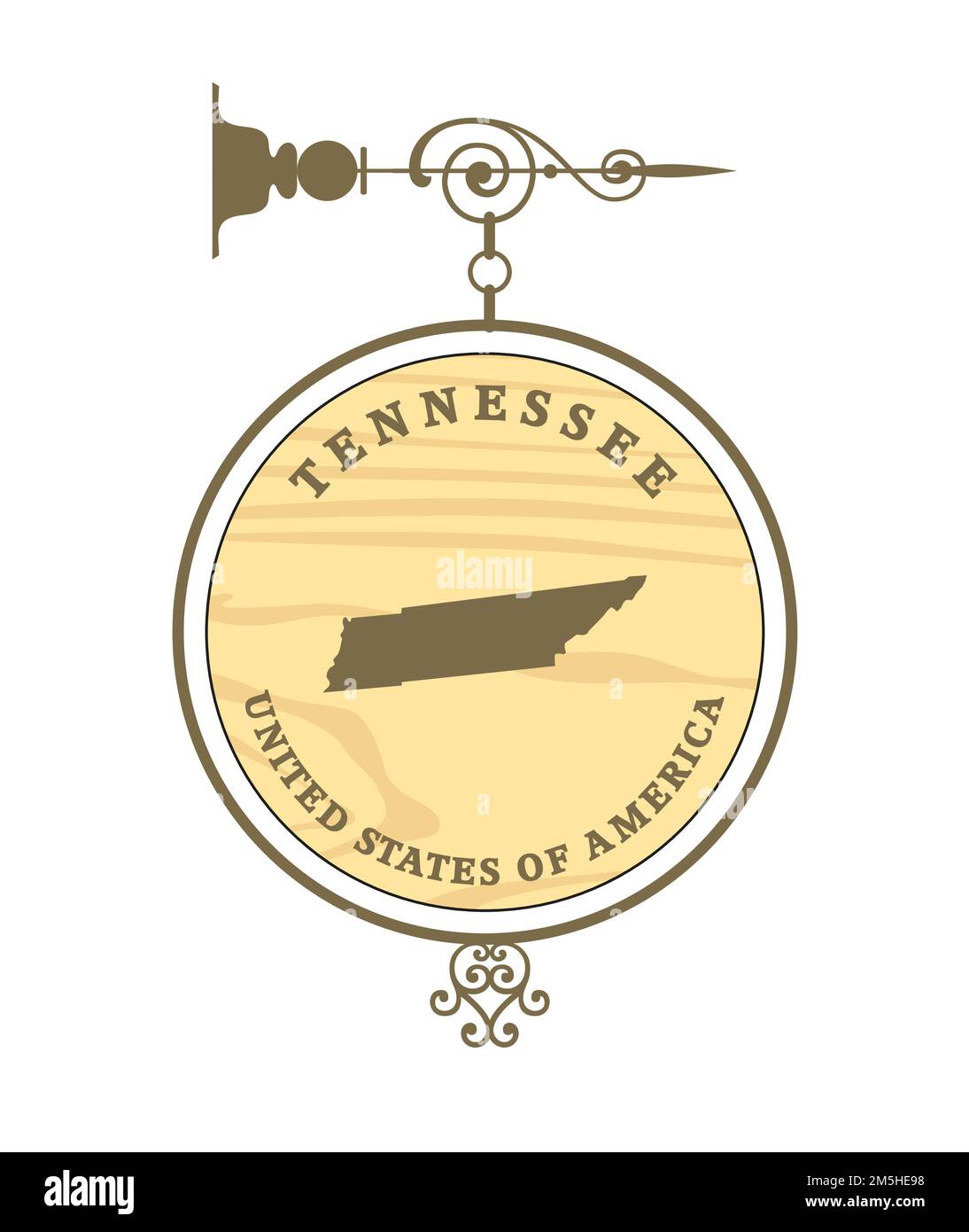 Vintage label with map of Tennessee, vector Stock Vector Image & Art ...