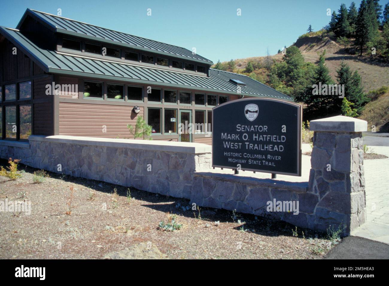 Historic Columbia River Highway - Sign for Mark O. Hatfield West ...