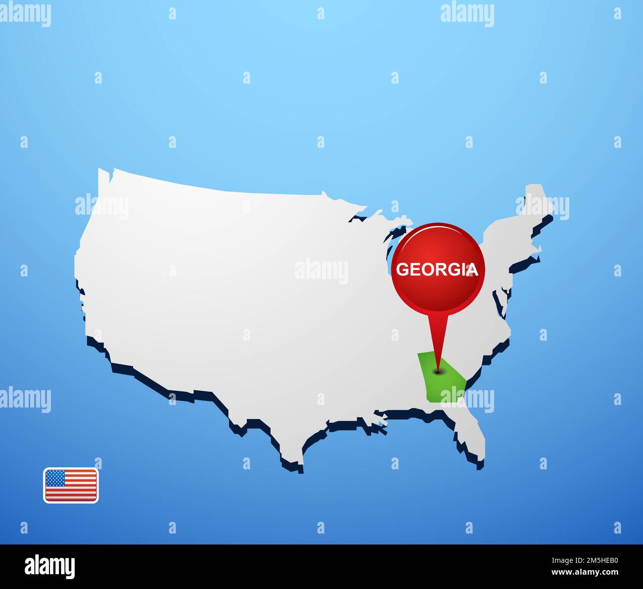 Georgia on USA map Stock Vector Image & Art - Alamy