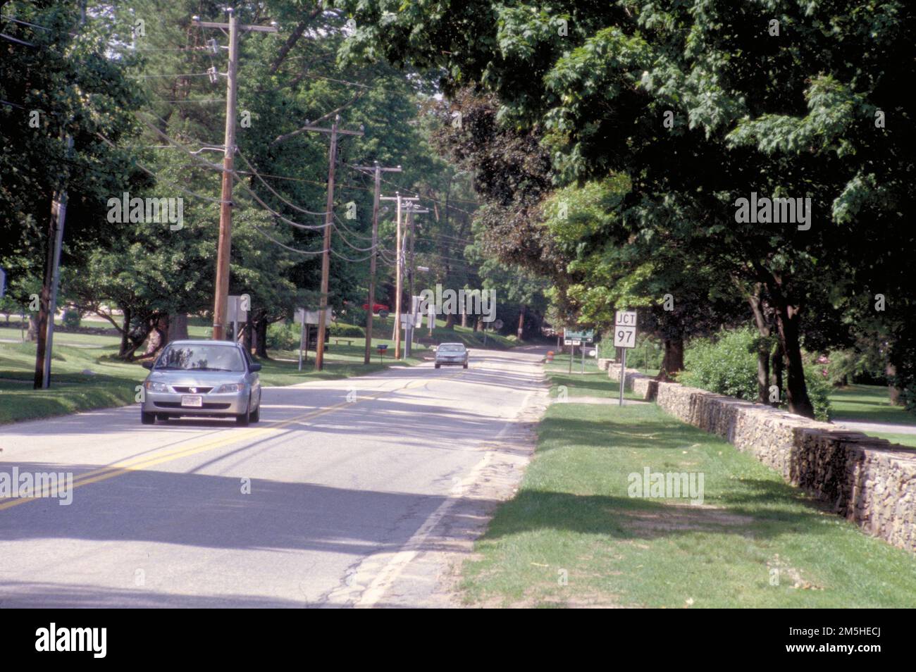 Connecticut State Route 169 - SR-169 in Pomfret. Neatly edged rock ...