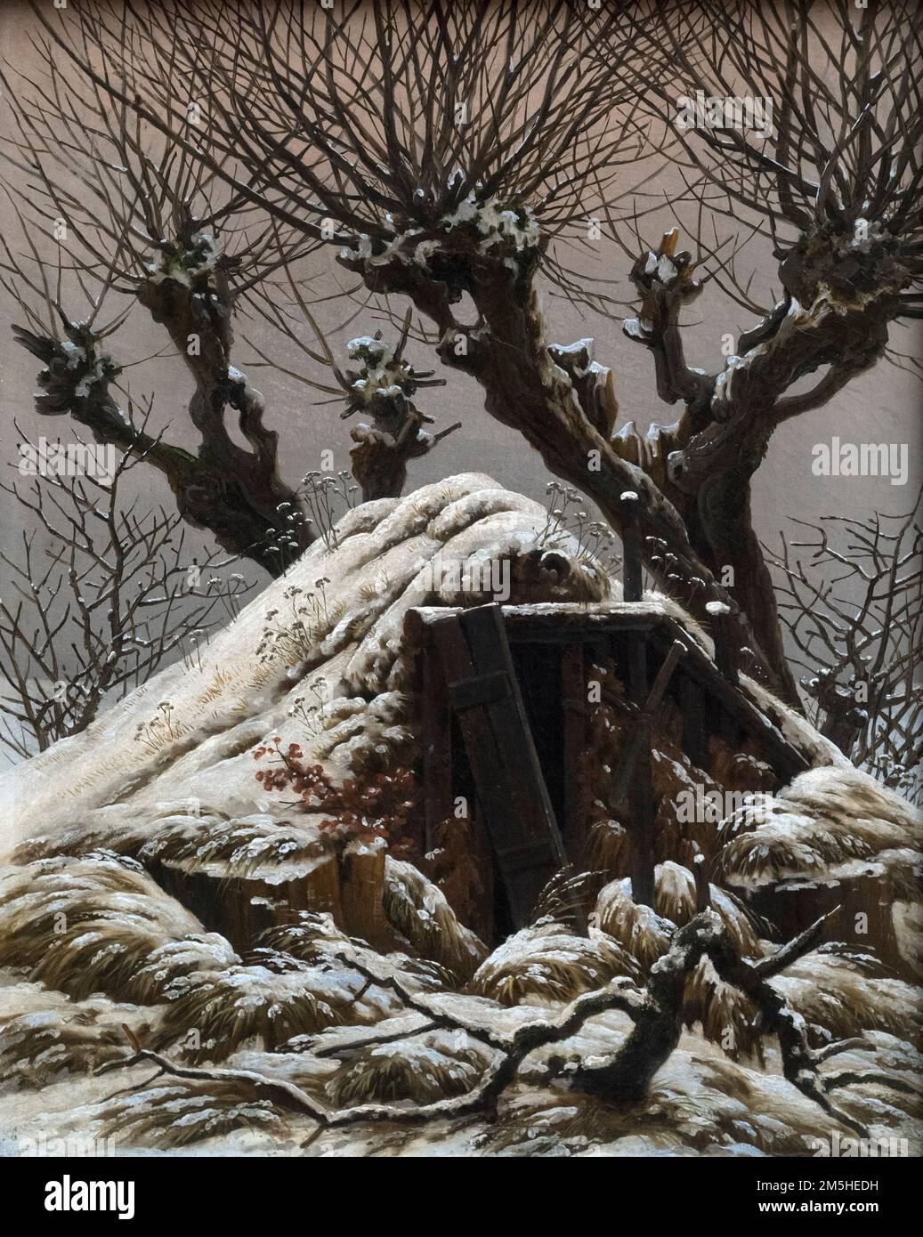 Caspar David Friedrich (1774-1840), Cabin Covered in Snow, 1827 ...