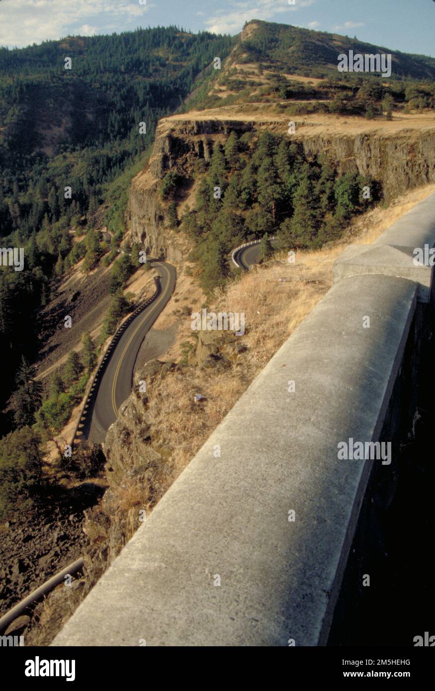 Historic Columbia River Highway - Tight Curves on the Rowena Loops. The ...