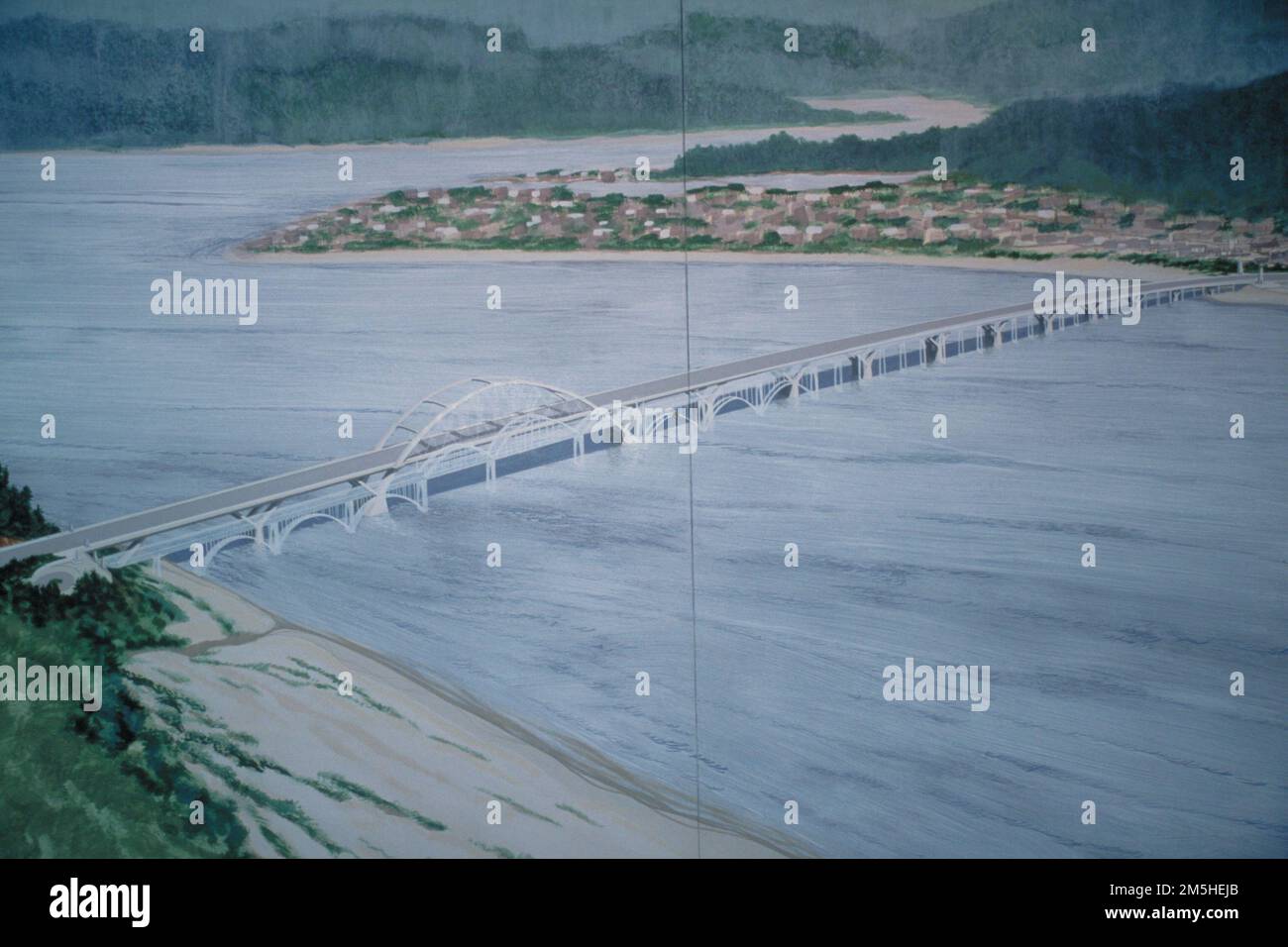 Pacific Coast Scenic Byway - Oregon - Painting of the Alsea Bay Bridge ...