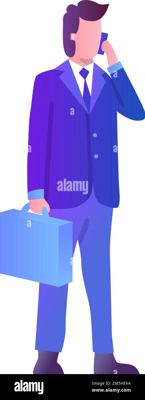 Businessman call mobile phone icon vector. Business person using ...