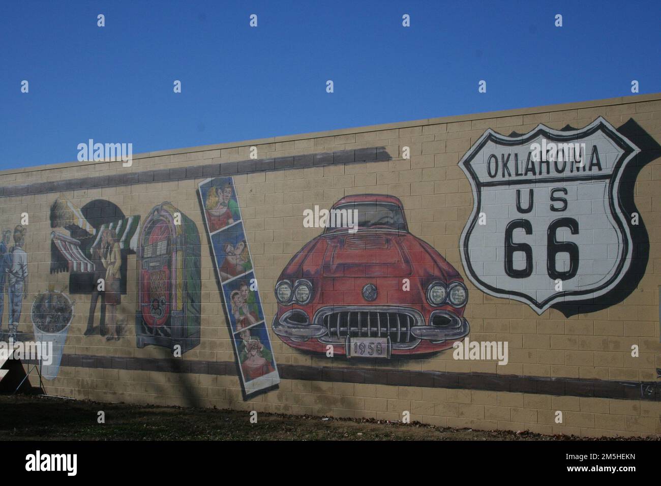 Historic Route 66 - Route 66 Edmond Mural. Murals such as this are ...
