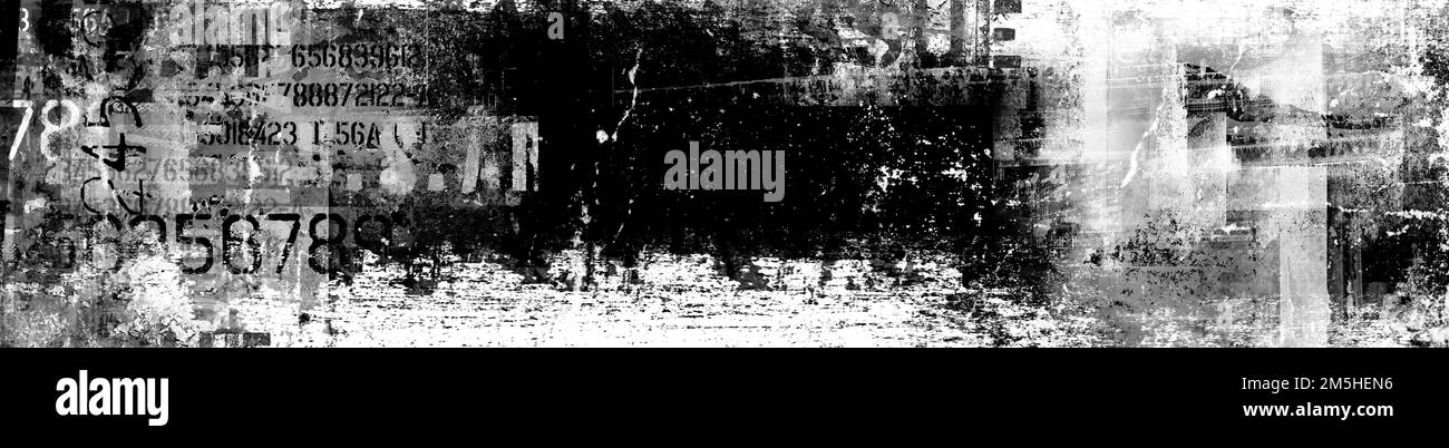 Abstract grunge lettering wide background. Drawing on old grungy framed ...