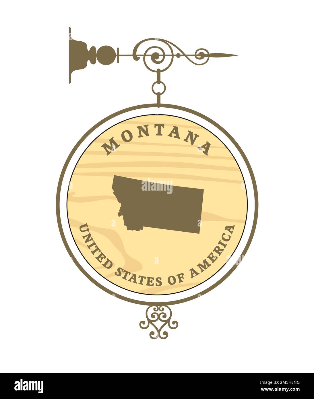Vintage label with map of Montana, vector Stock Vector Image & Art - Alamy