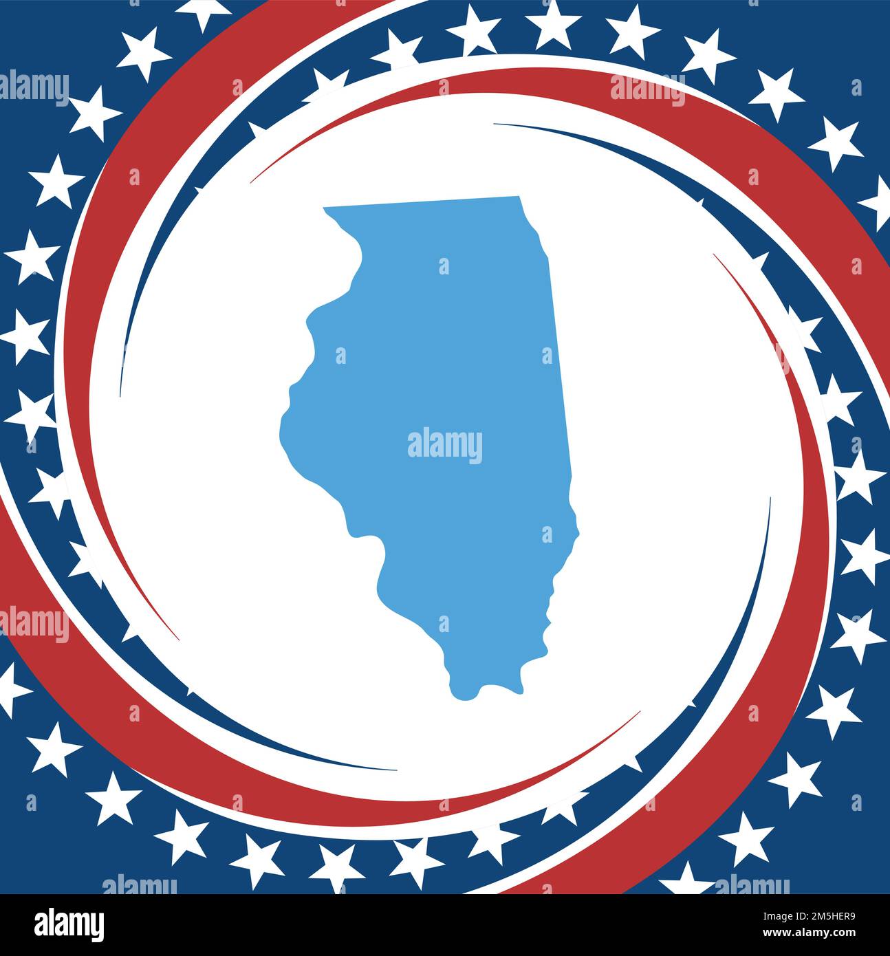 Label with map of Illinois, vector Stock Vector Image & Art - Alamy