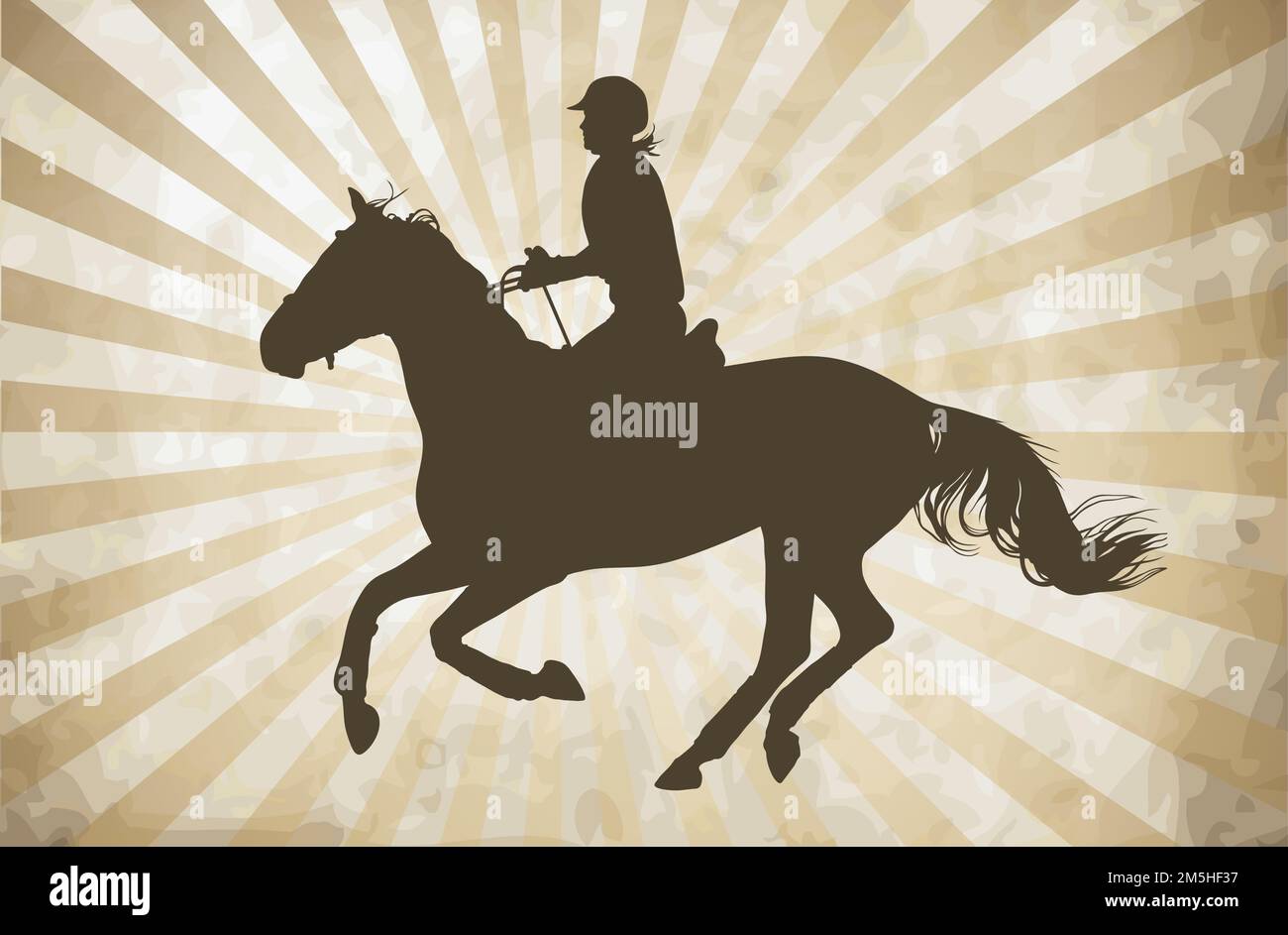 vector illustration, rider controls running horse, competition dressage ...