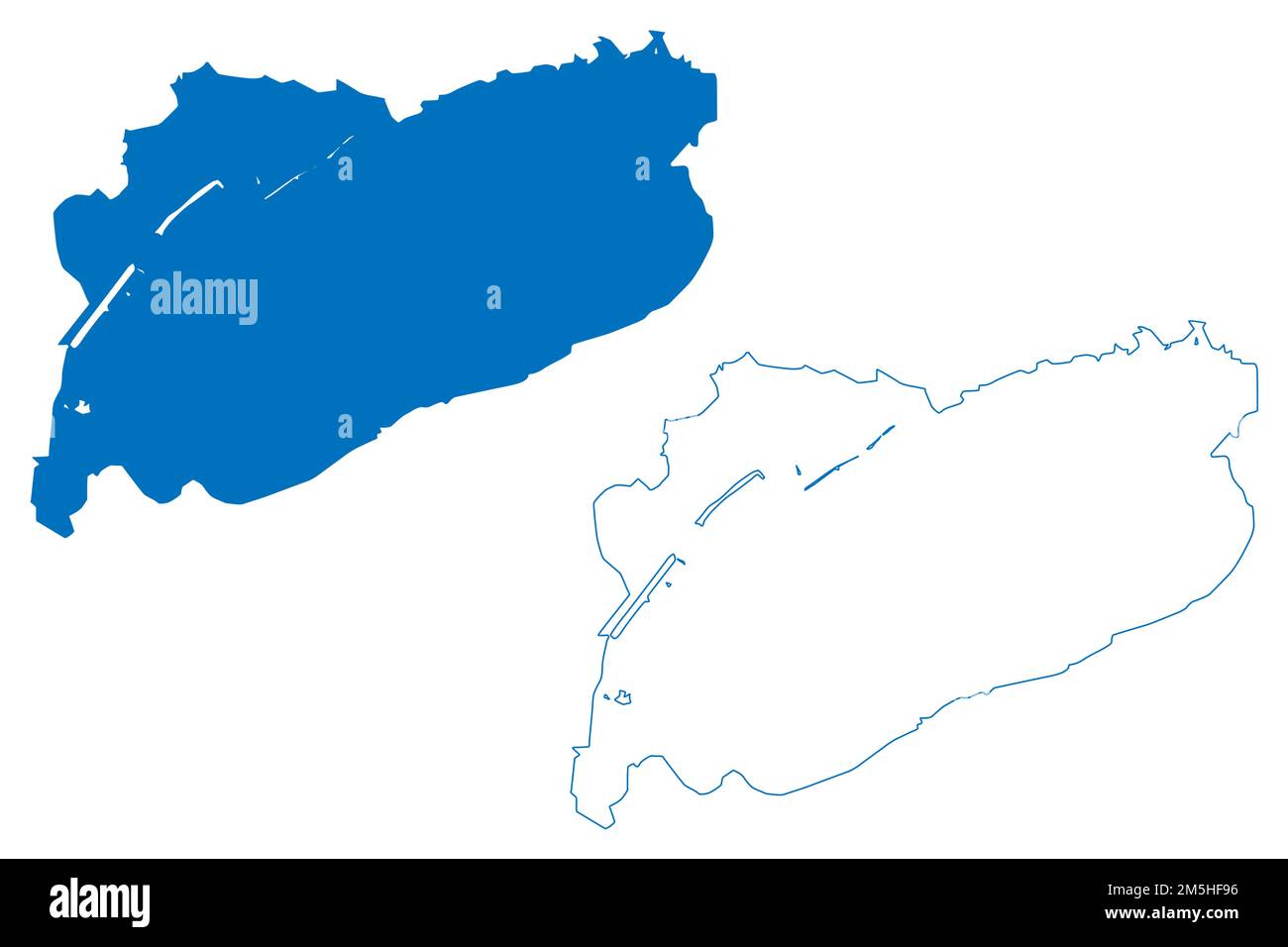 Lake Idku (Africa, Arab Republic of Egypt) map vector illustration ...