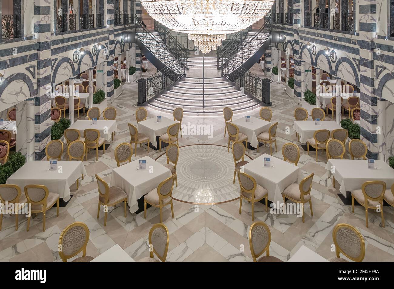 View of the restaurant Dei Medici of the cruise ship Costa Firenze ...