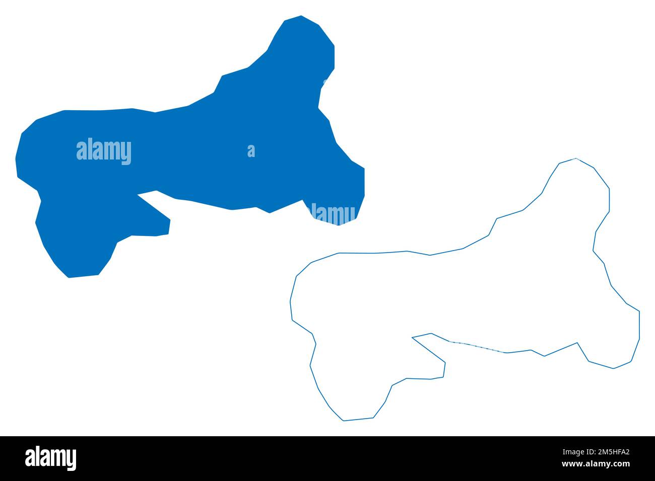Lake Monoun (Africa, Republic of Cameroon) map vector illustration ...