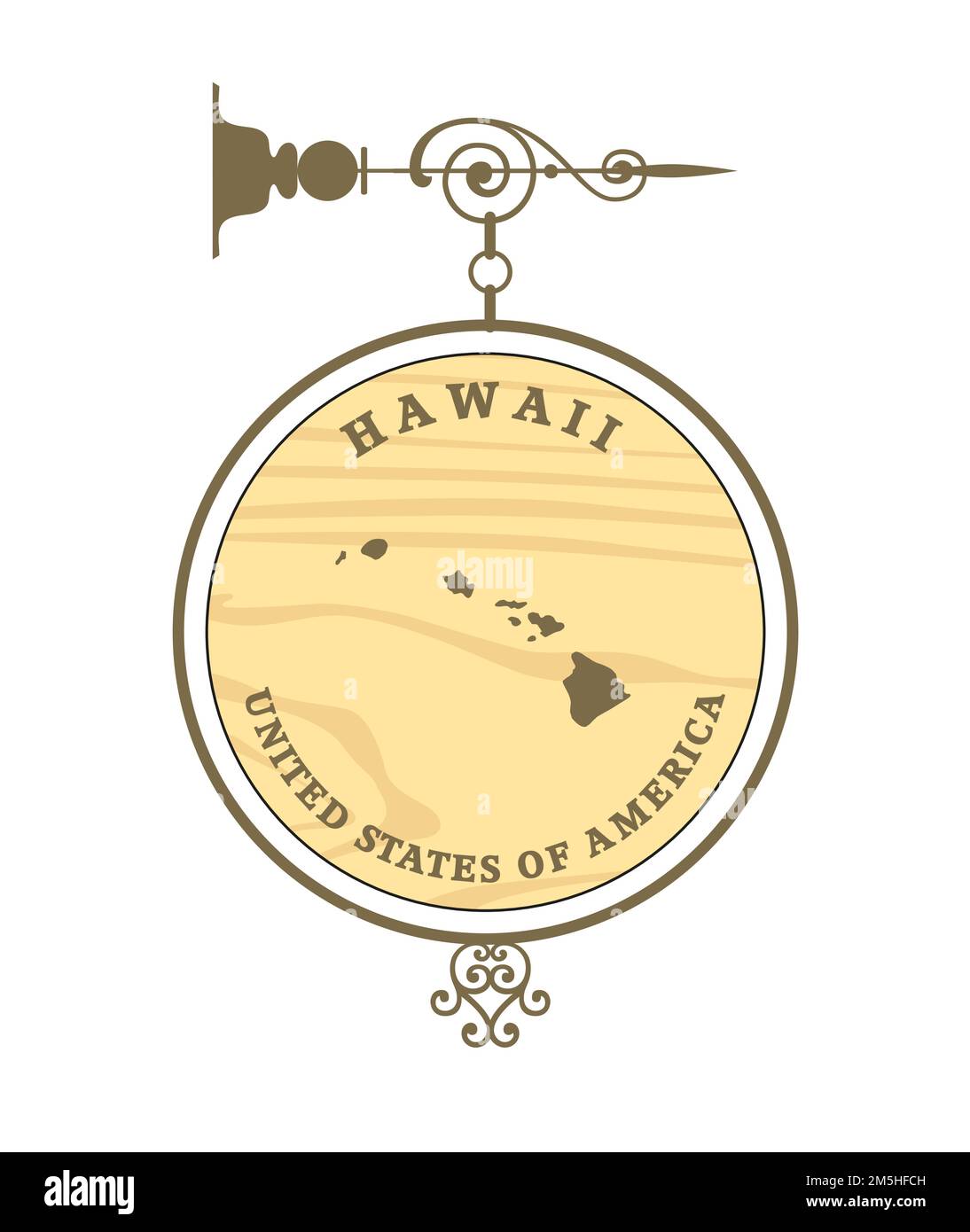 Vintage label with map of Hawaii, vector Stock Vector Image & Art - Alamy