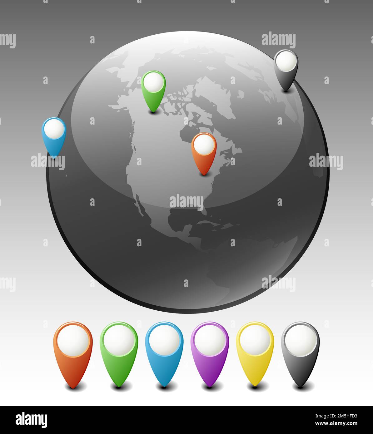 World map infographic pointers hi-res stock photography and images - Alamy